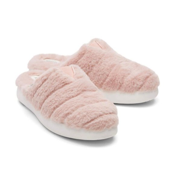 Toms | Shoes | Toms Alpargata Mallow Mule Fluff Slippers Pink Rose Faux ...